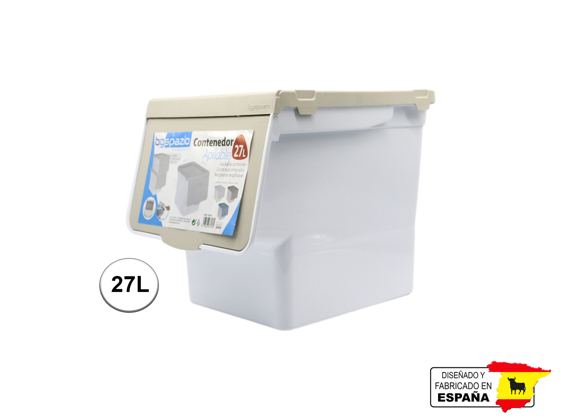 Caja Contenedor Apilable Multiusos Hecho en España 27L — BozaMx